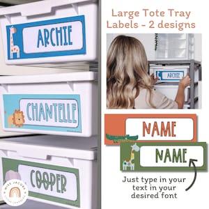 Cute Jungle Animals Classroom Labels Bundle | Editable Student Name ...