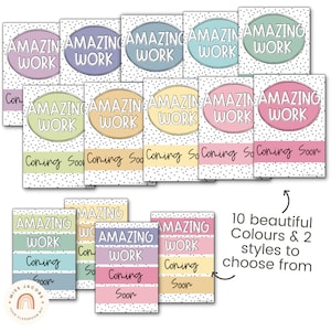 Amazing Work Coming Soon Poster | SPOTTY PASTELS - Etsy