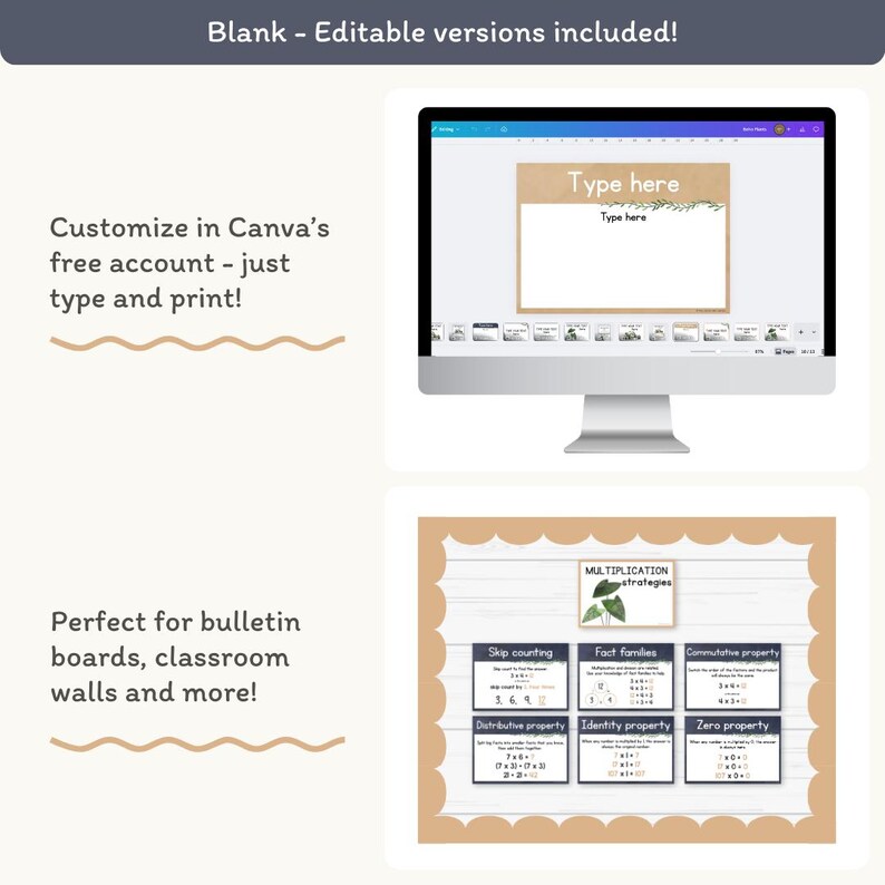 12 Multiplication Strategies Posters: Rustic Boho Plants Theme Math ...