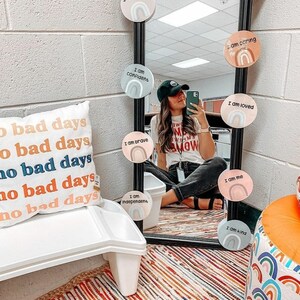 BOHO RAINBOW Affirmation Station | Positive Affirmations Mirror Display ...