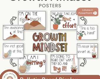 DESERT NEUTRAL Growth Mindset Display | Boho Vibes Classroom Decor - Etsy