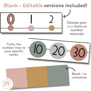 BOHO NEUTRAL Classroom Number Line Display With Negatives | Neutral ...