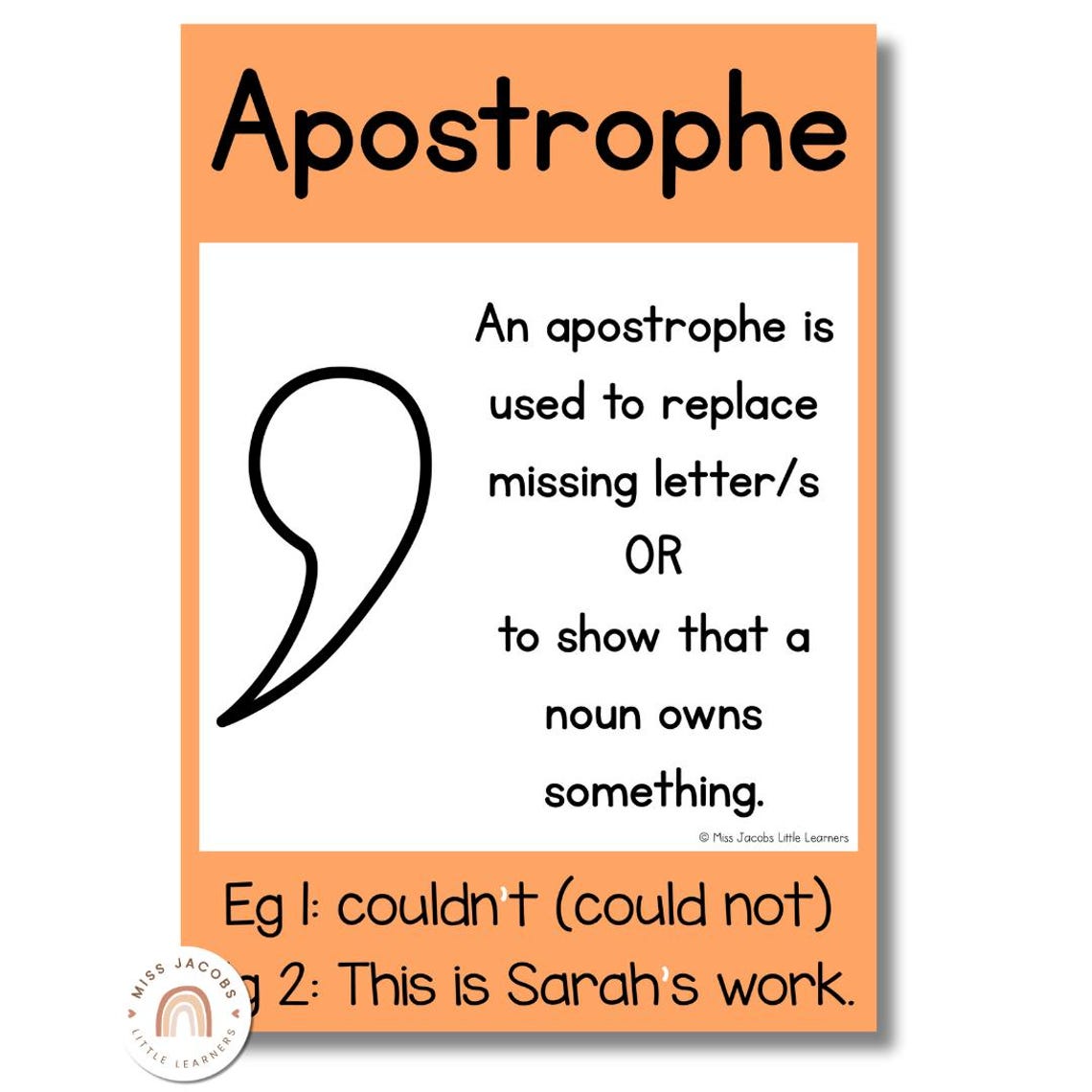 Cutesy Punctuation Posters, Printable English Anchor Charts, Editable ...