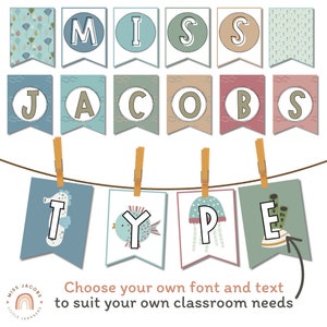 Bunting and Display Banners Cute Sea Life Classroom Decor Editable - Etsy