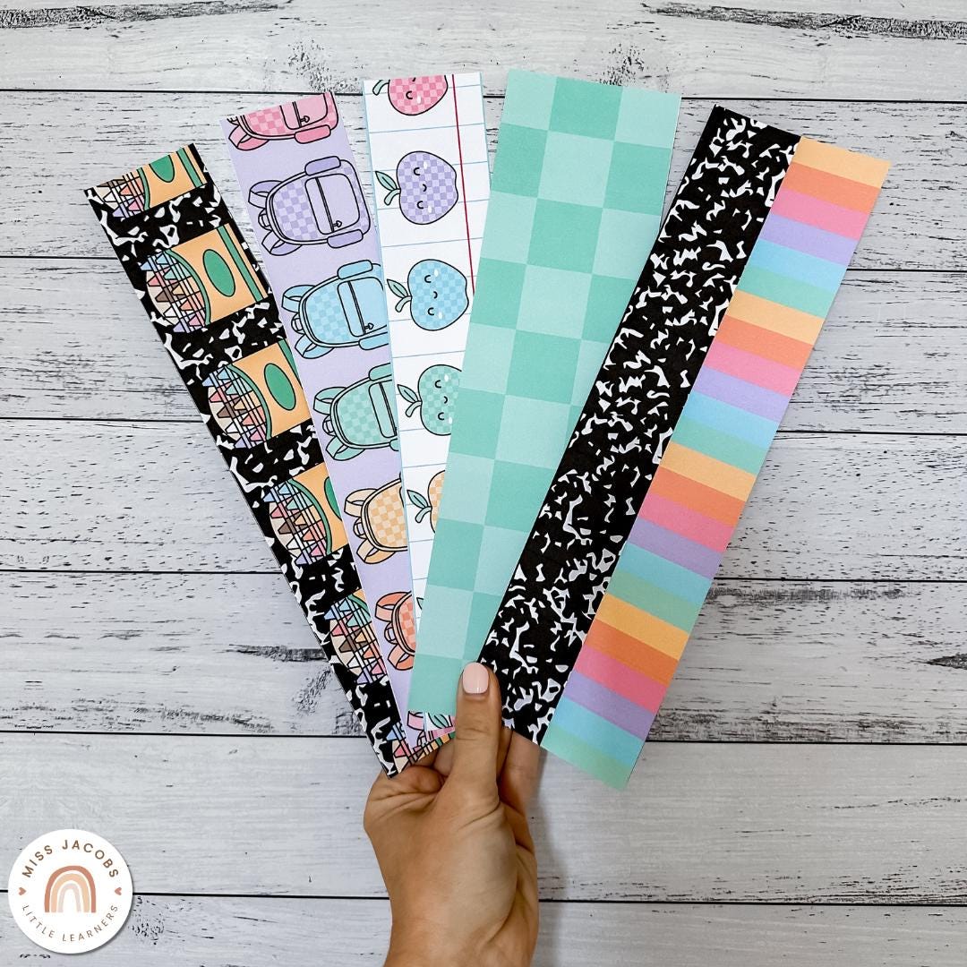 Cutesy Bulletin Board Borders, School Supplies Clipart Printable ...