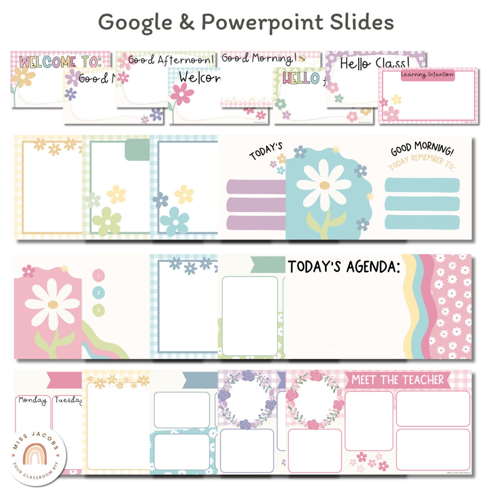 Morning Meeting Slides | Google Slides With Timers | Daisy Gingham ...