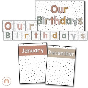 Birthday Display | SPOTTY BOHO Classroom Decor | Editable - Etsy