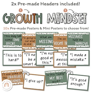Modern Jungle Growth Mindset Display | Neutral Animal Print Classroom ...