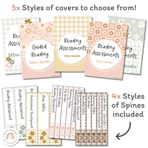 Binder Covers and Spines | Daisy Gingham Neutrals Classroom Decor ...