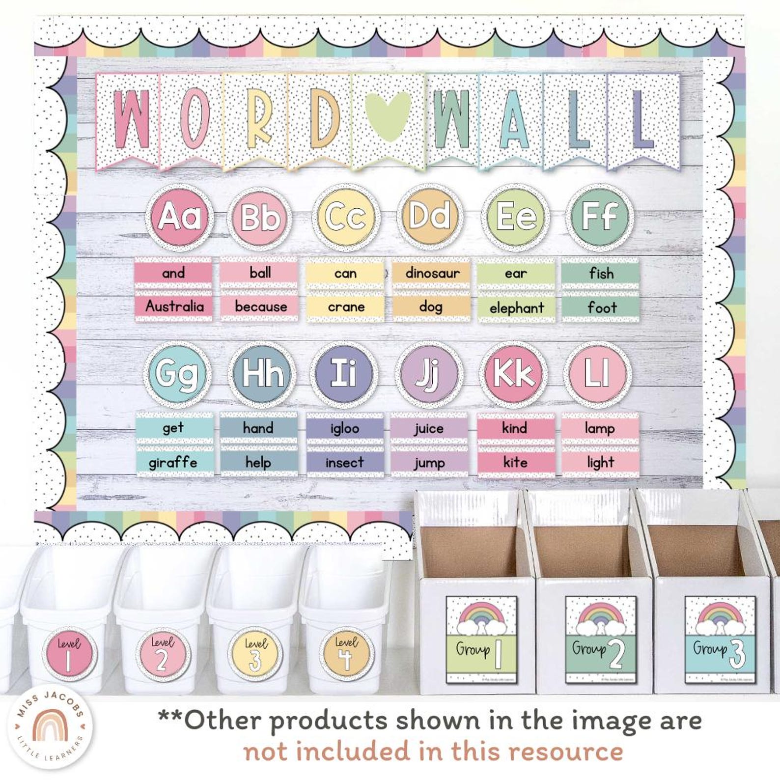 Alphabet Word Wall | SPOTTY PASTELS Classroom Decor | Editable - Etsy