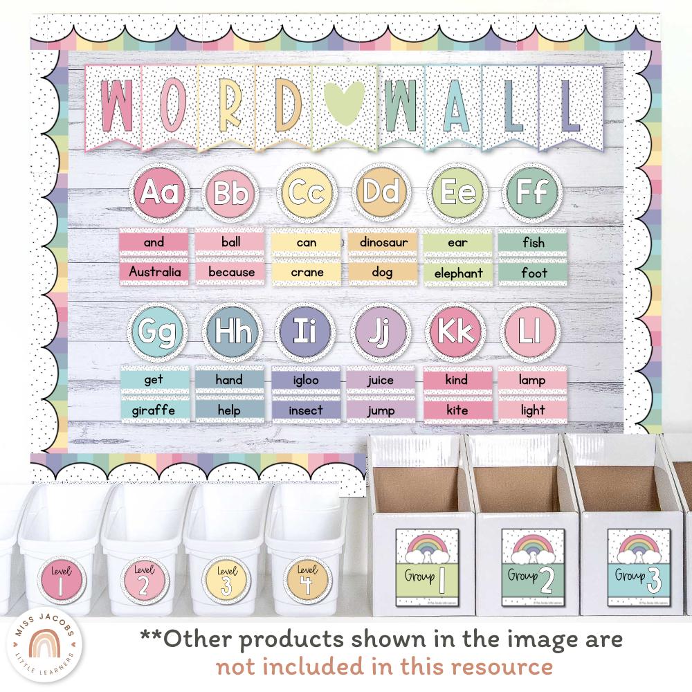 Alphabet Word Wall | SPOTTY PASTELS Classroom Decor | Editable - Etsy