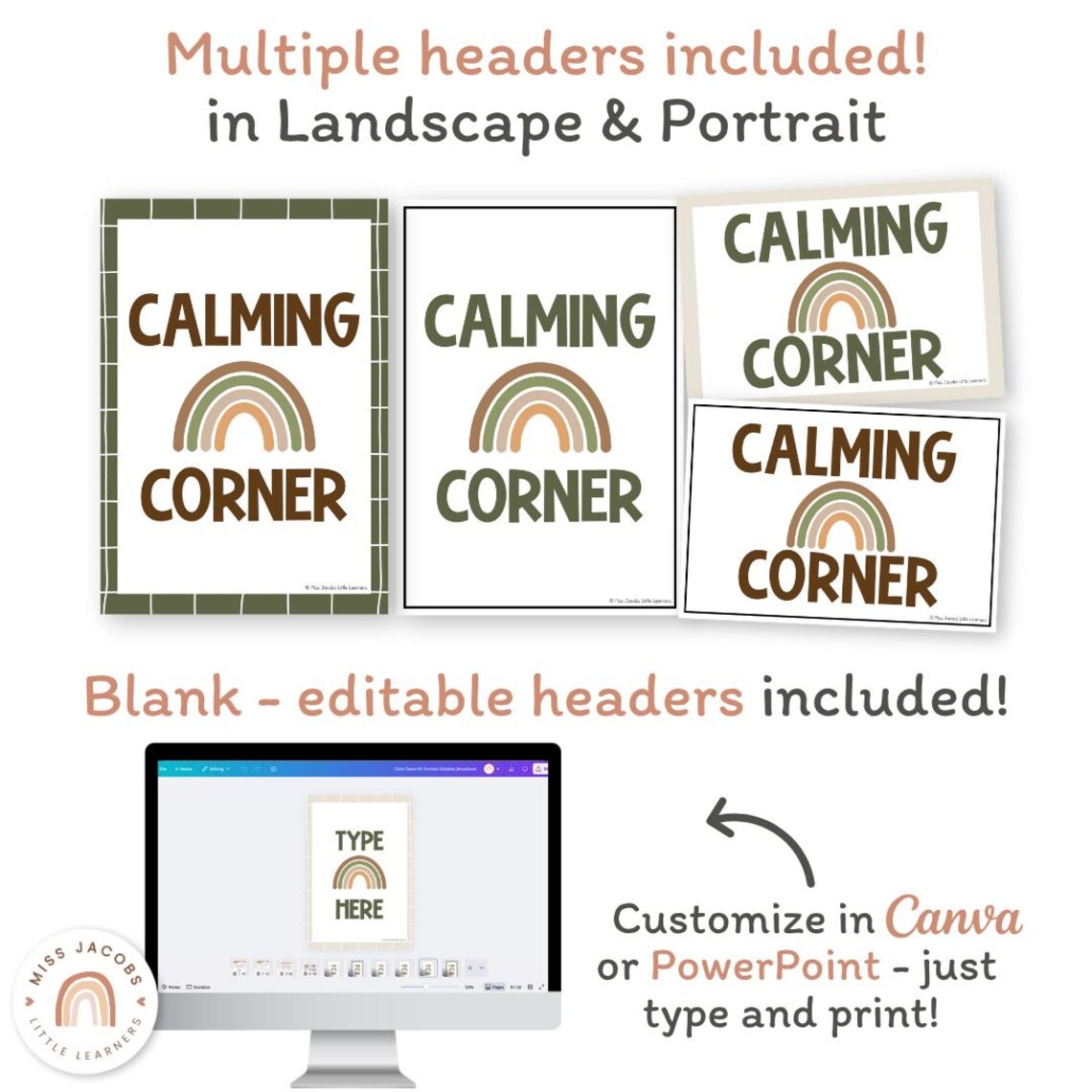 Woodland Calm Down Corner Posters, Printable SEL Calming Classroom ...