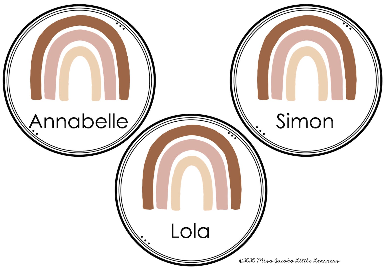 BOHO RAINBOW Classroom Labels Bundle Editable Neutral - Etsy