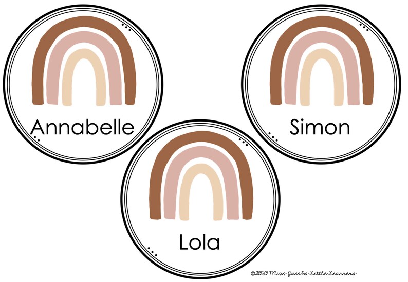 BOHO RAINBOW Classroom Labels Bundle Editable Neutral - Etsy
