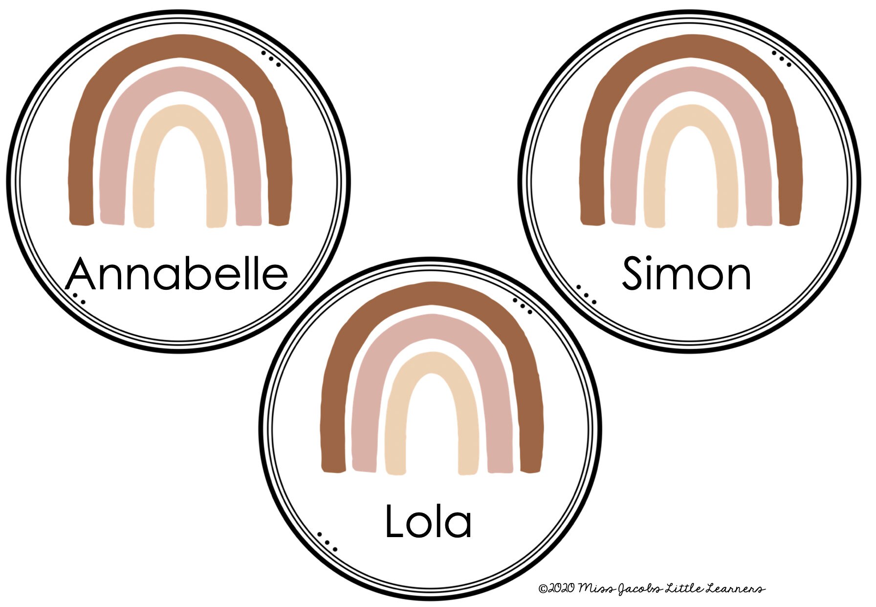 BOHO RAINBOW Classroom Labels Bundle Editable Neutral | Etsy