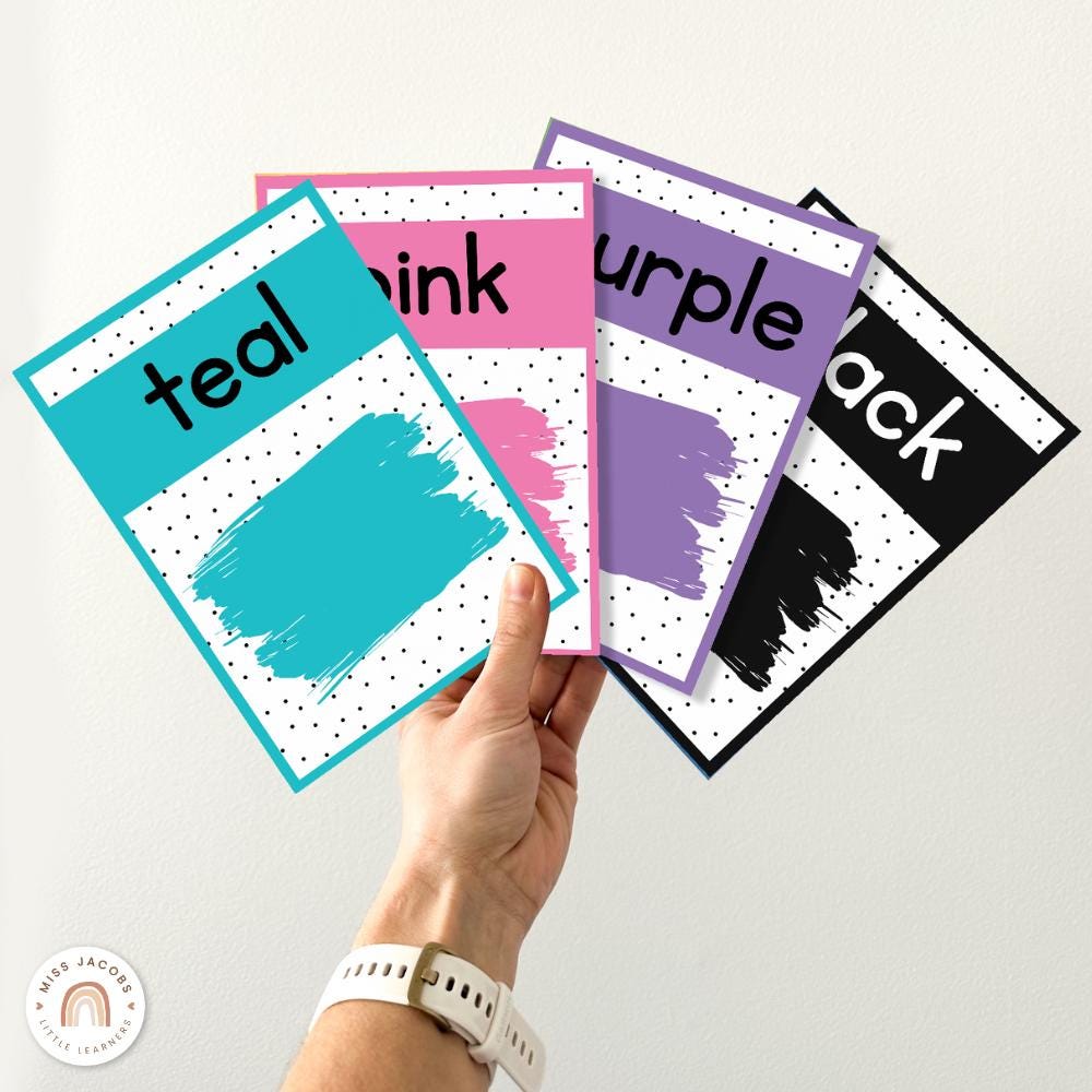Spotty Color Posters | B&W Spotted Classroom Decor | Editable - Etsy