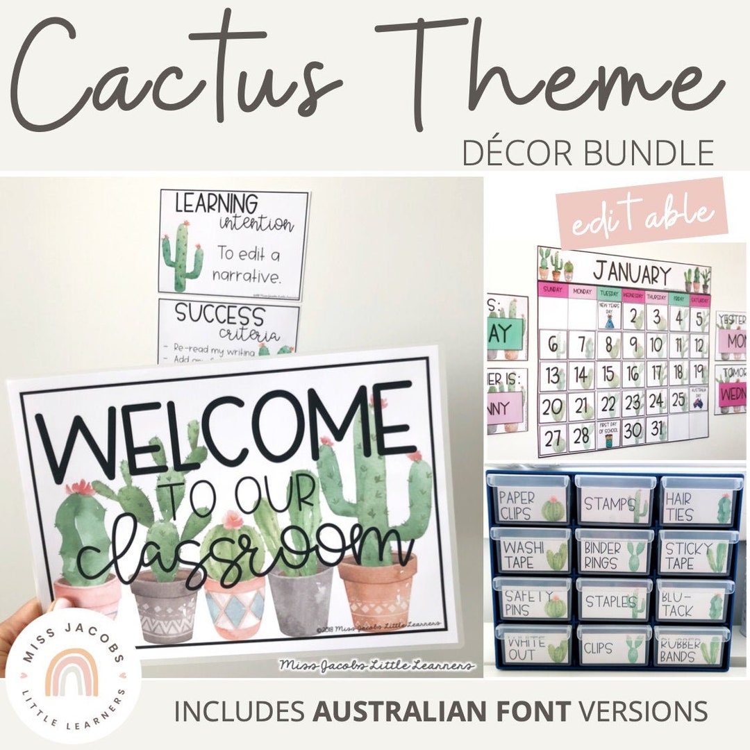 CACTUS and Succulent Classroom Decor Bundle - Etsy