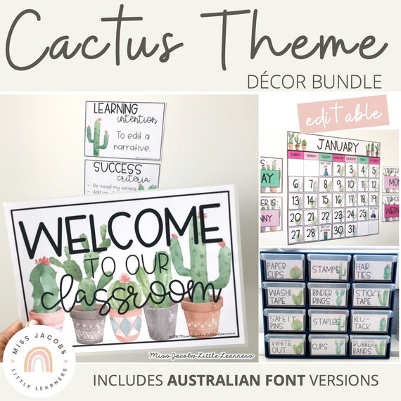 CACTUS and Succulent Classroom Decor Bundle - Etsy