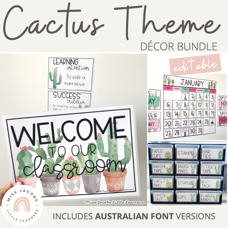 CACTUS and Succulent Classroom Decor Bundle | Etsy