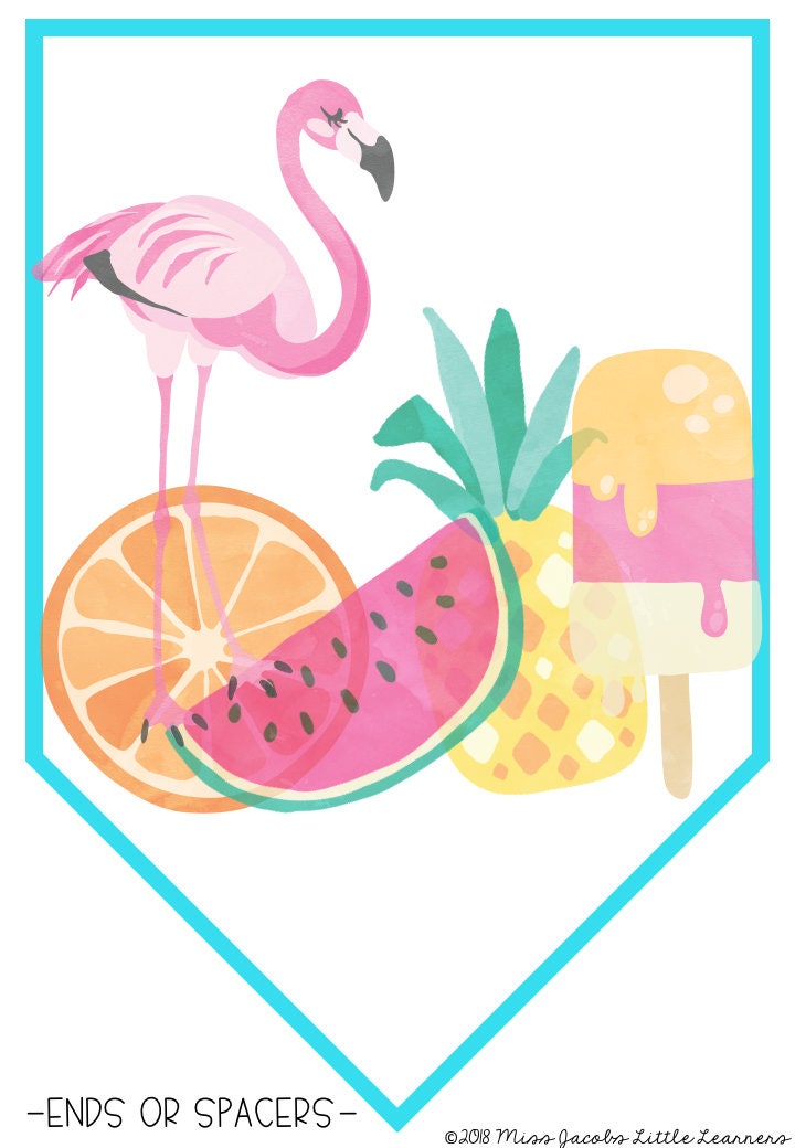 TROPICAL Bunting & Bulletin Board Banners Tropical Classroom | Etsy