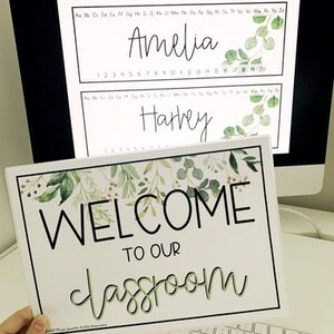 BOTANICAL Greenery Classroom Decor Bundle Editable Modern Farmhouse ...