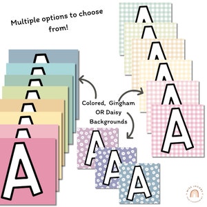 Bulletin Board Lettering Pack Daisy Gingham Pastel Classroom - Etsy