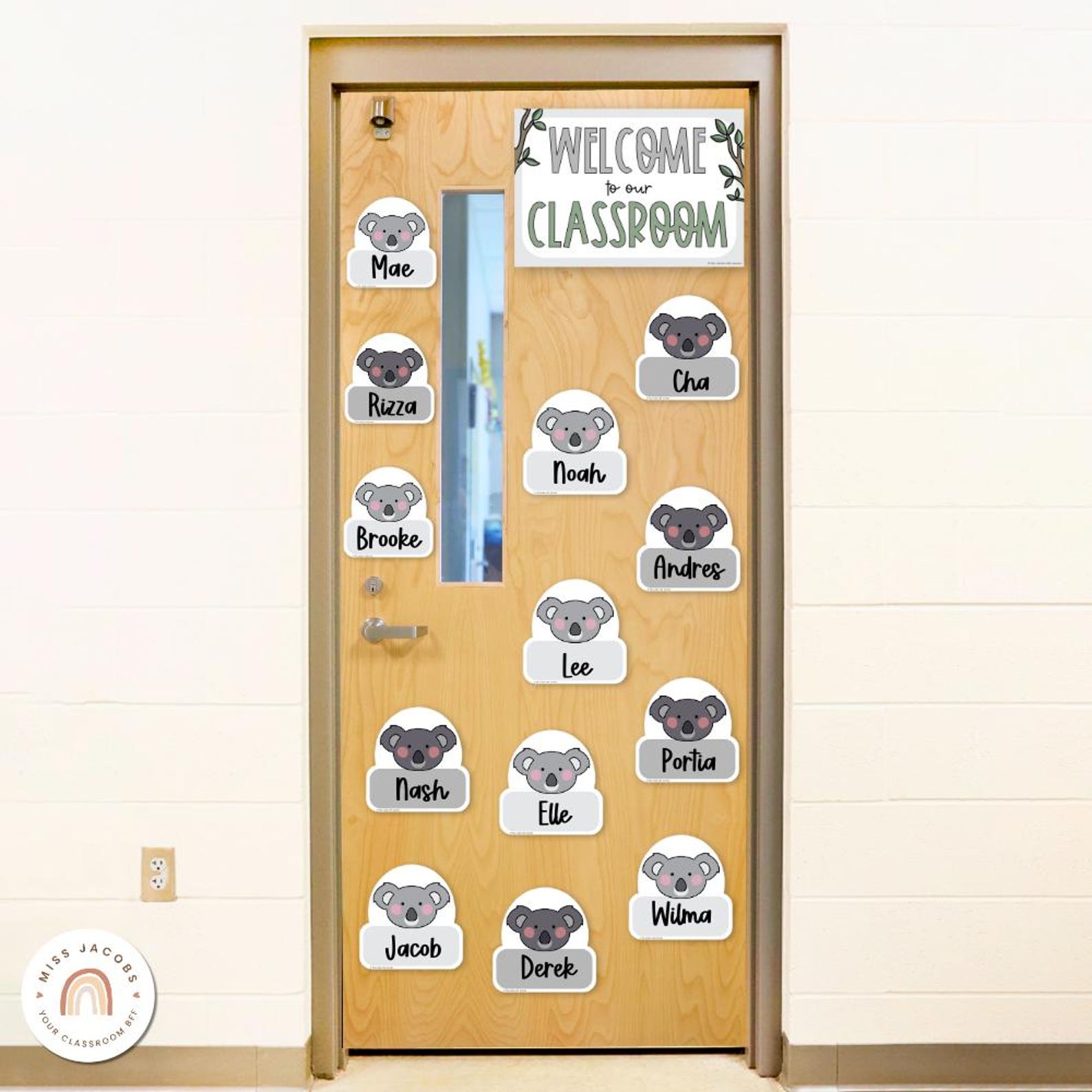 Koala Classroom Door Sign, Editable Welcome Posters + Name Labels or ...