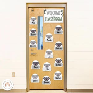 Koala Classroom Door Sign, Editable Welcome Posters + Name Labels or ...