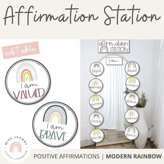 MODERN RAINBOW Affirmation Station Positive Affirmations - Etsy