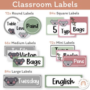Koala Classroom Decor Bundle, Calm Nature Theme Decor Set, Editable ...
