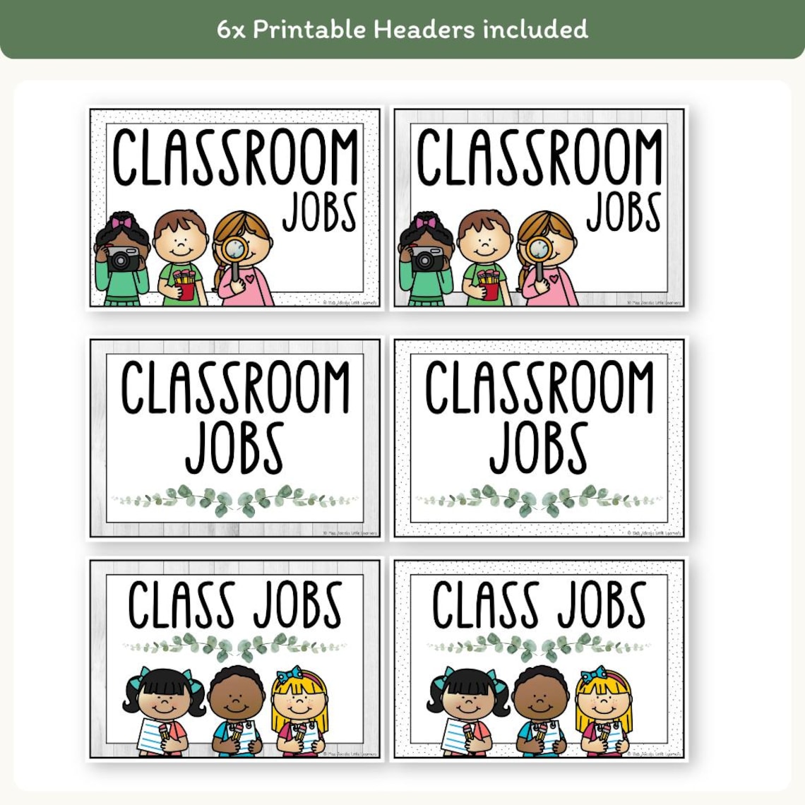 Classroom Job Chart Printable, Editable Nature-themed Job Card Display ...