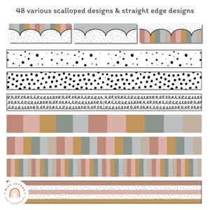 Bulletin Board Borders | Spotty Boho Calm Classroom Decor | Printable ...