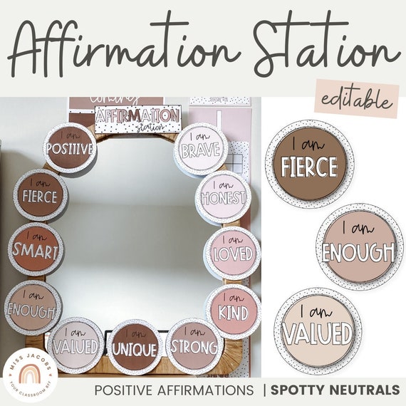 Affirmation Station SPOTTY NEUTRALS Editable - Etsy