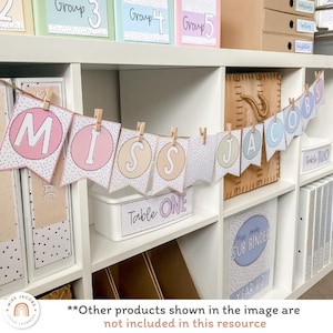 Bulletin Board Bunting | SPOTTY PASTELS Classroom Decor | Editable - Etsy