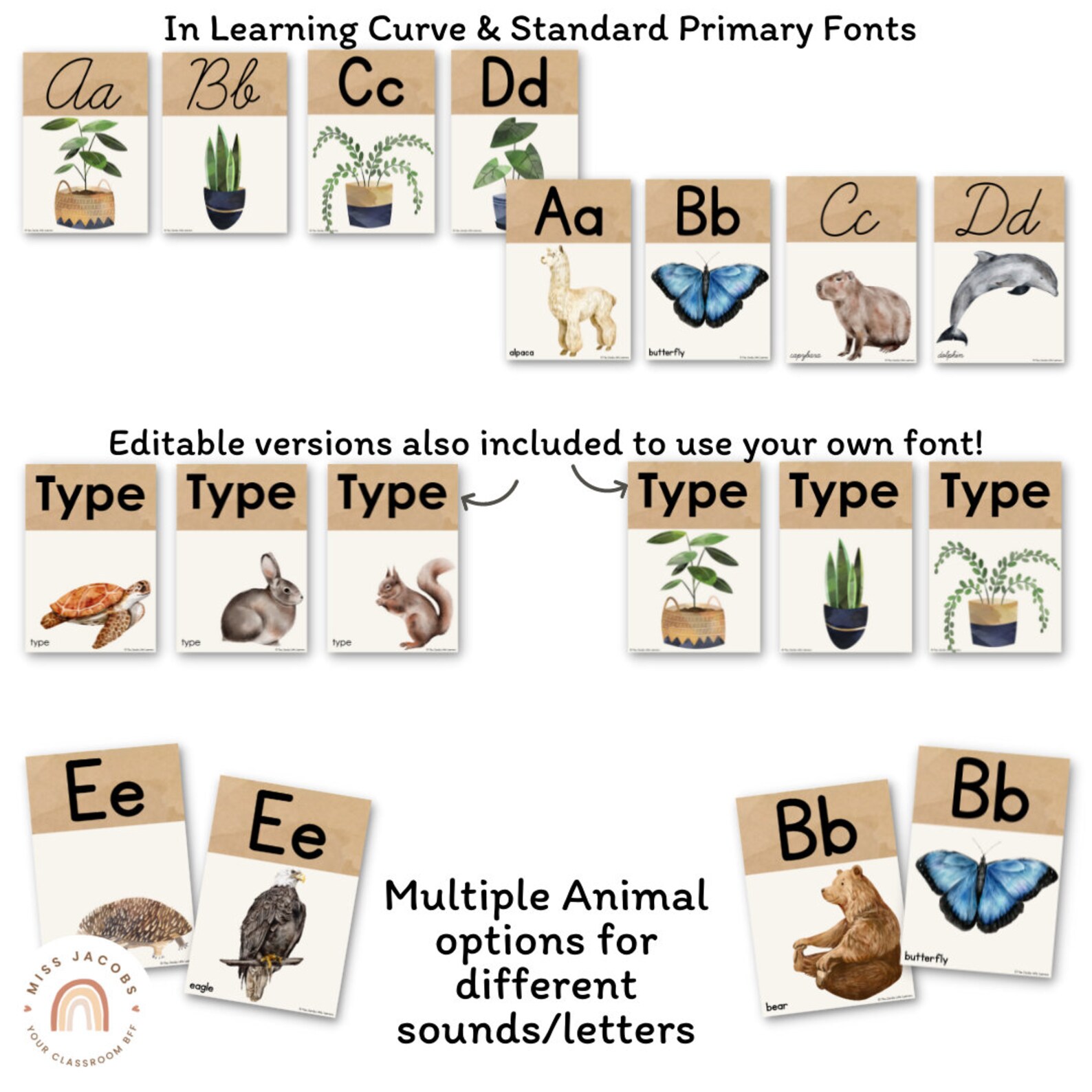 Modern Boho Plants Alphabet Posters Rustic Boho Classroom - Etsy