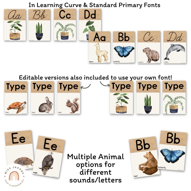 Modern Boho Plants Alphabet Posters Rustic Boho Classroom - Etsy