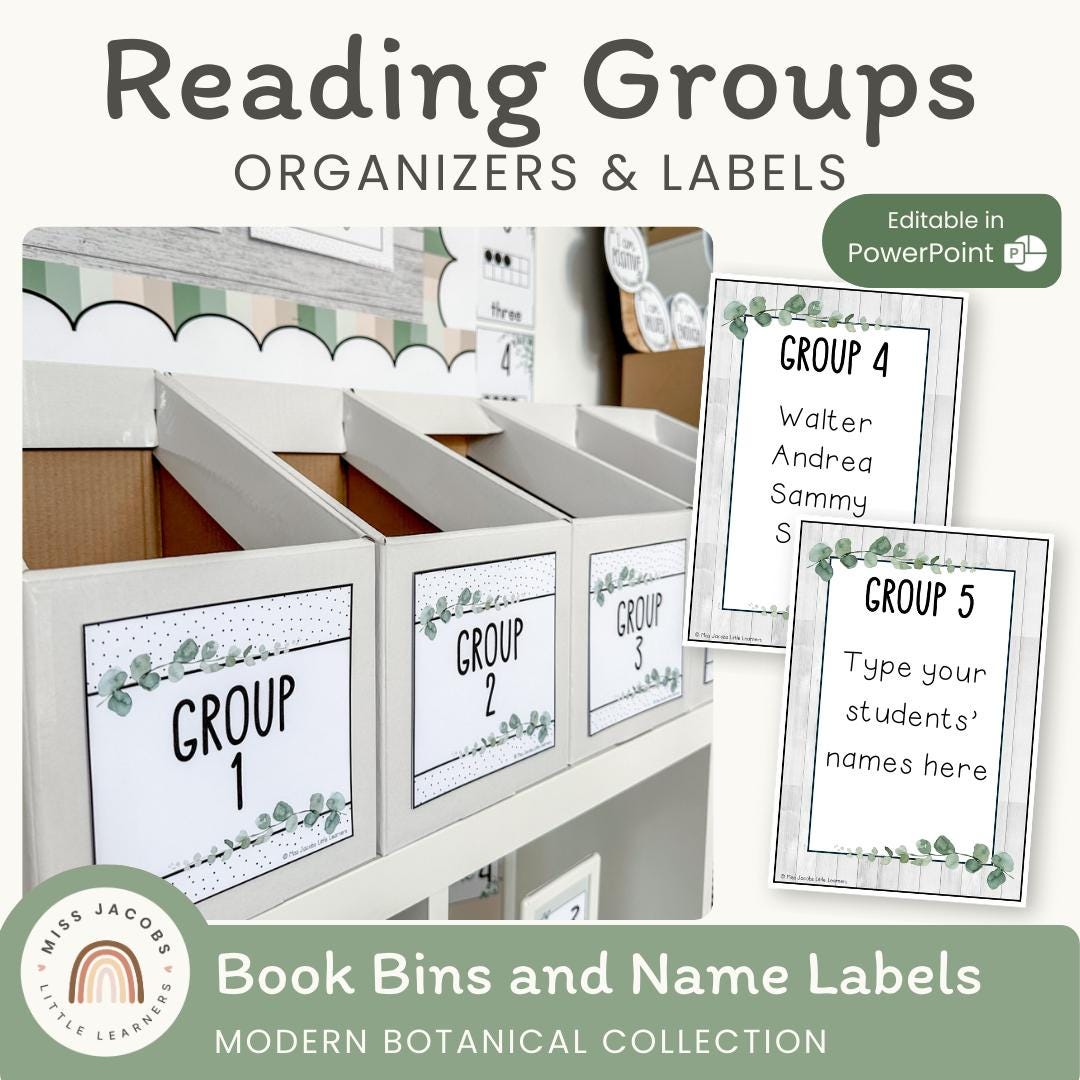 Reading Group Organizers, Printable Guided Reading & Book Box Labels ...
