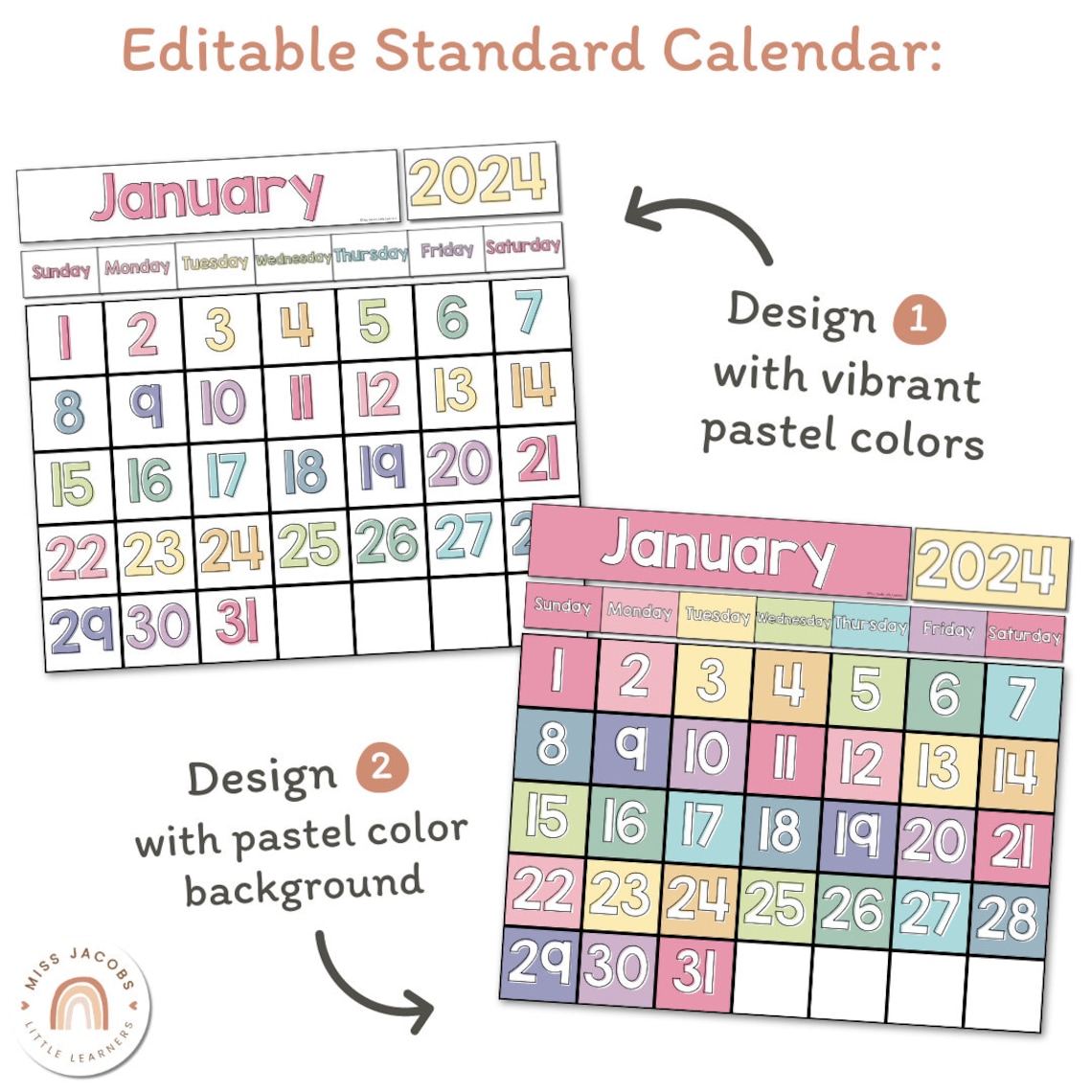 Classroom Calendar and Weather Display | PASTELS | Editable - Etsy