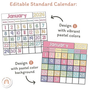 Classroom Calendar and Weather Display | PASTELS | Editable - Etsy