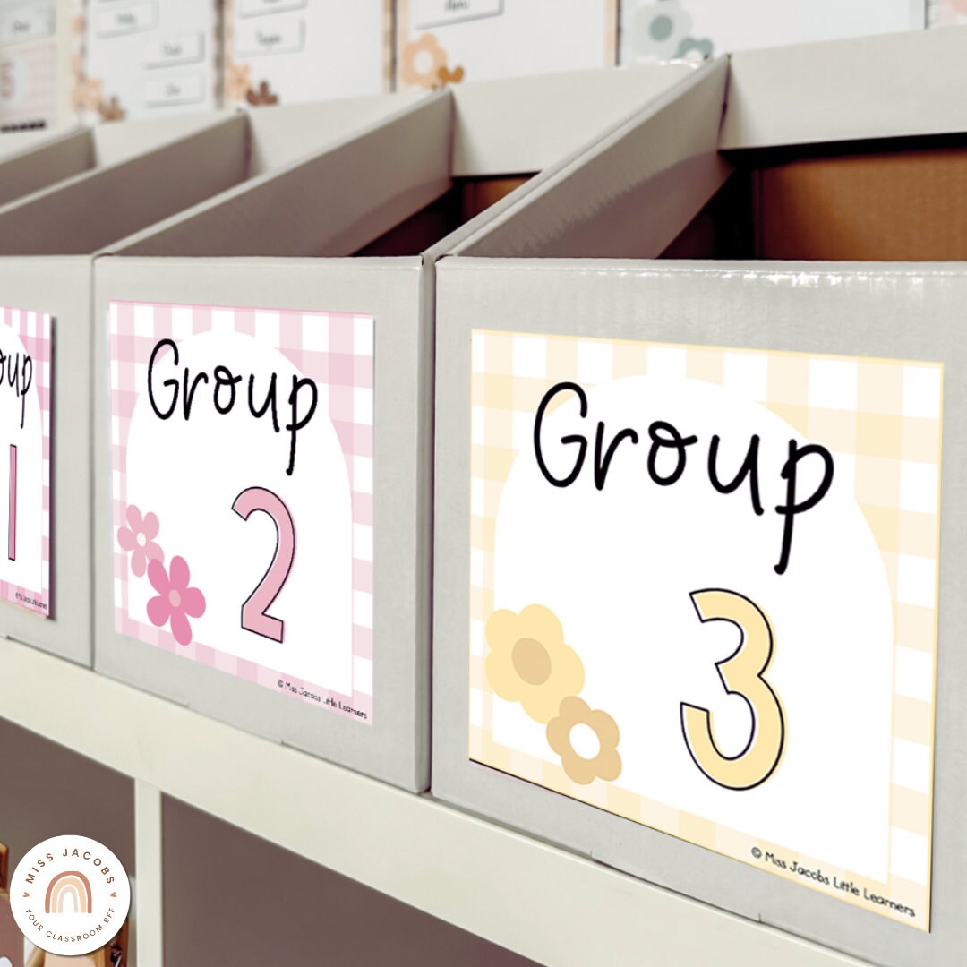 Reading Group Organizers & Labels | Daisy Gingham Pastels Classroom ...
