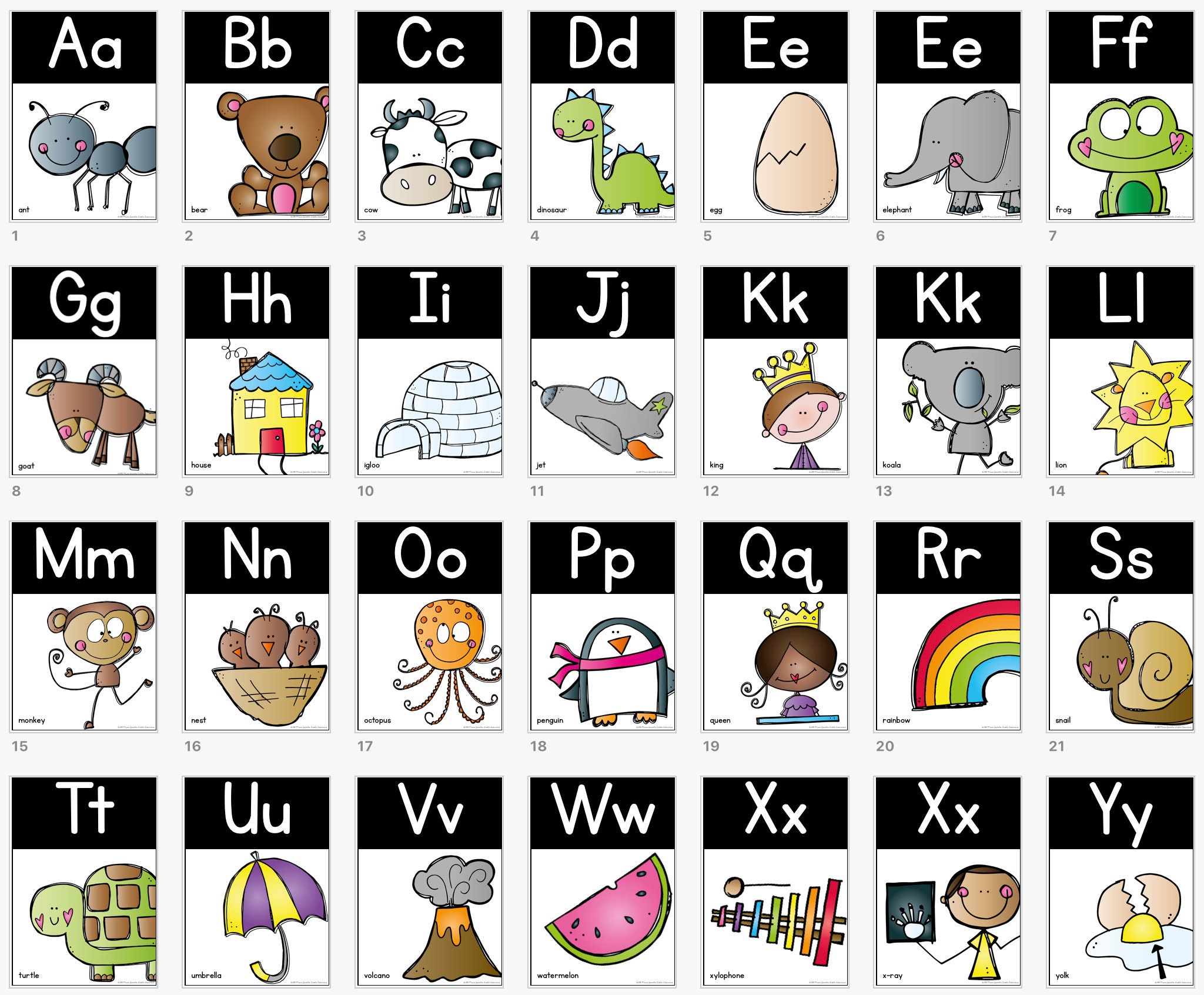 Cute Alphabet Posters Calming Modern Classroom Decor - Etsy
