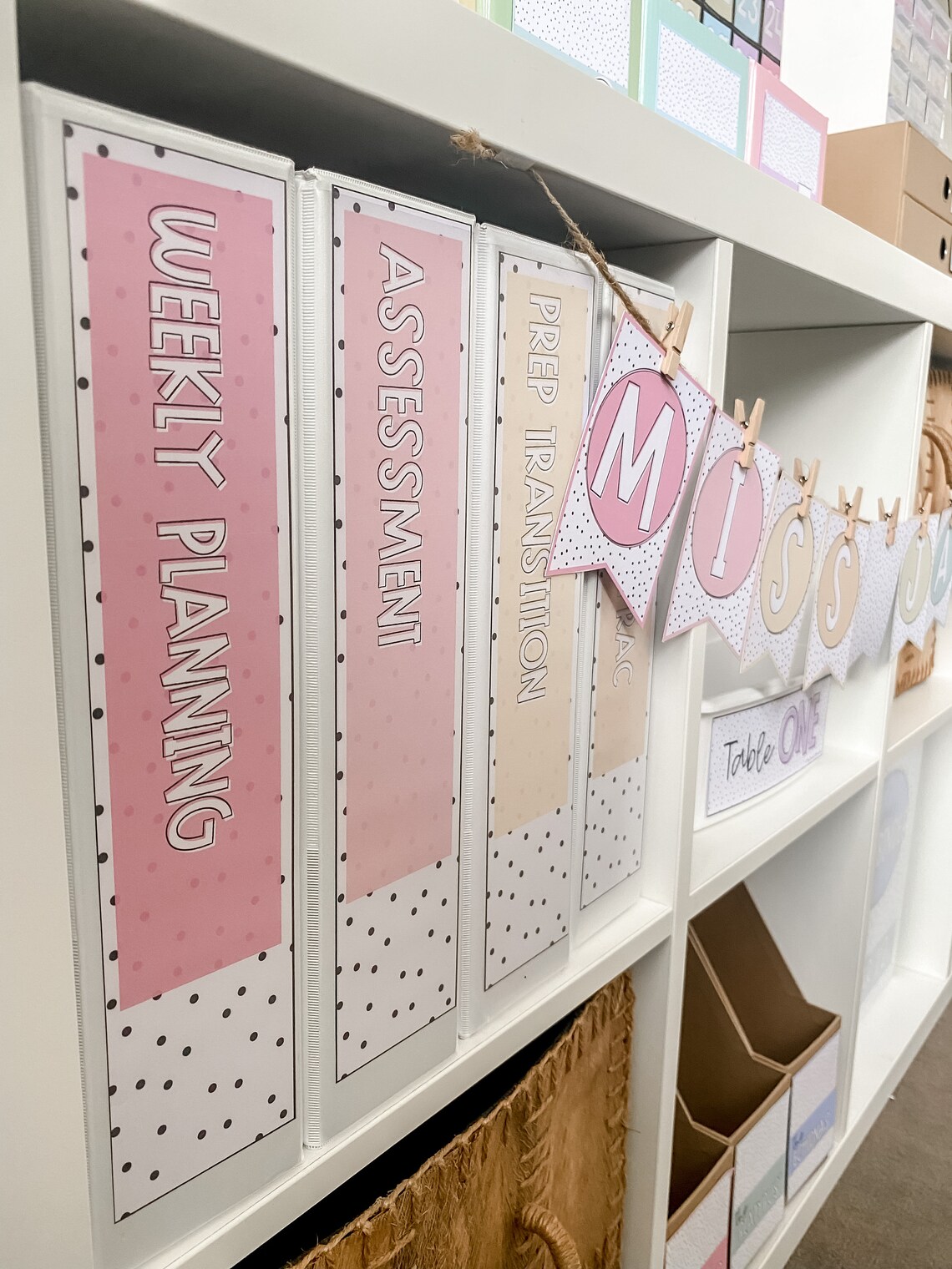 Binder Covers and Spines SPOTTY PASTELS Classroom Decor - Etsy