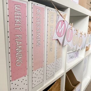 Binder Covers and Spines | SPOTTY PASTELS Classroom Decor | Editable - Etsy