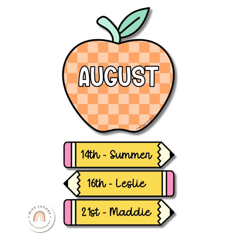 Cutesy Birthday Display Printable, Bright Birthday Classroom Wall ...