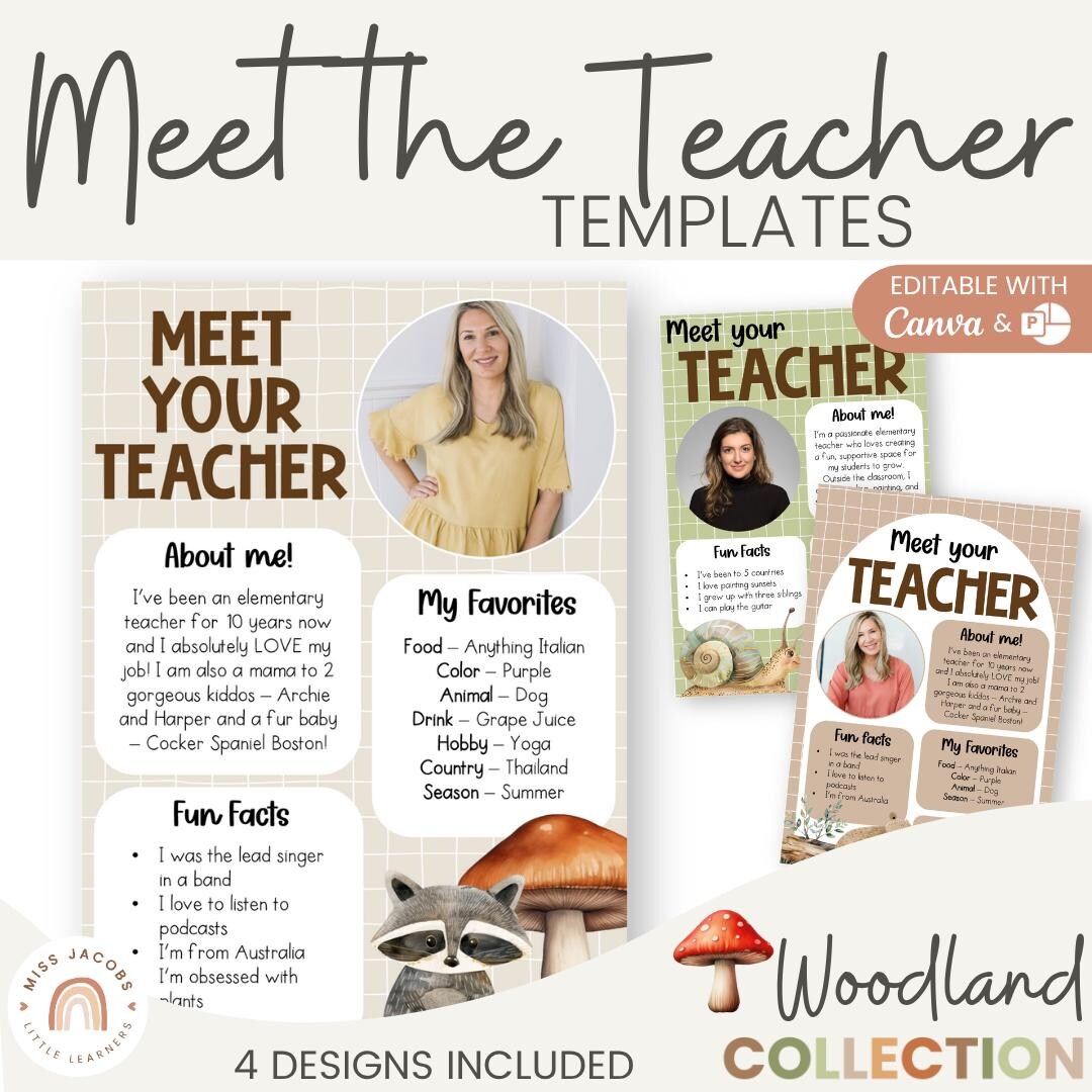 Woodland Meet the Teacher Template, Editable Back to School Teacher ...