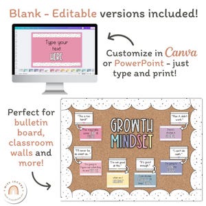 SPOTTY PASTELS Growth Mindset Posters | Muted Rainbow Classroom Decor ...