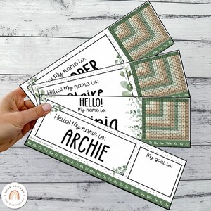 Student Desk Name Tags With Goals, Editable Farmhouse Desk Mats With ...