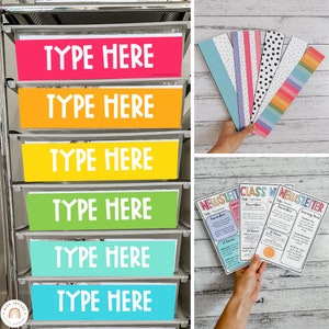 Simple Brights Classroom Decor Bundle | EDITABLE - Etsy