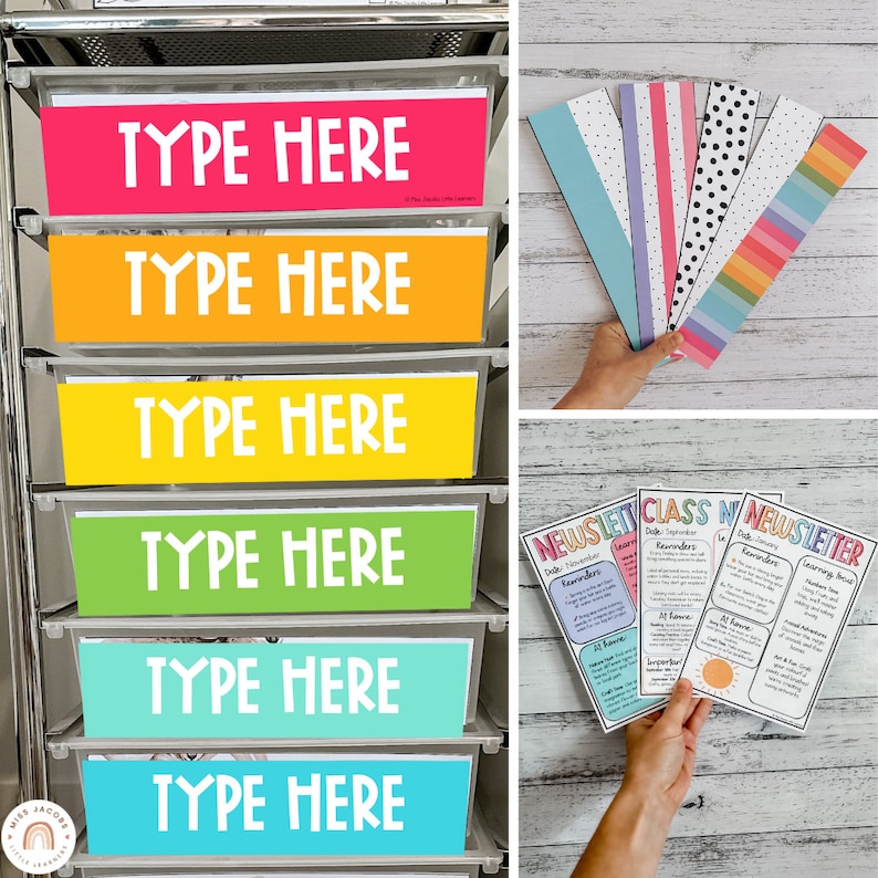 Simple Brights Classroom Decor Bundle | EDITABLE - Etsy
