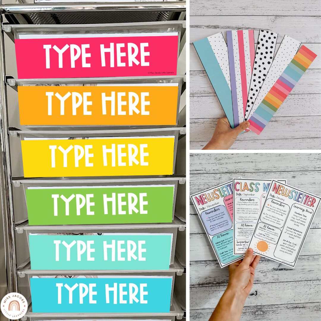 Simple Brights Classroom Decor Bundle | EDITABLE - Etsy